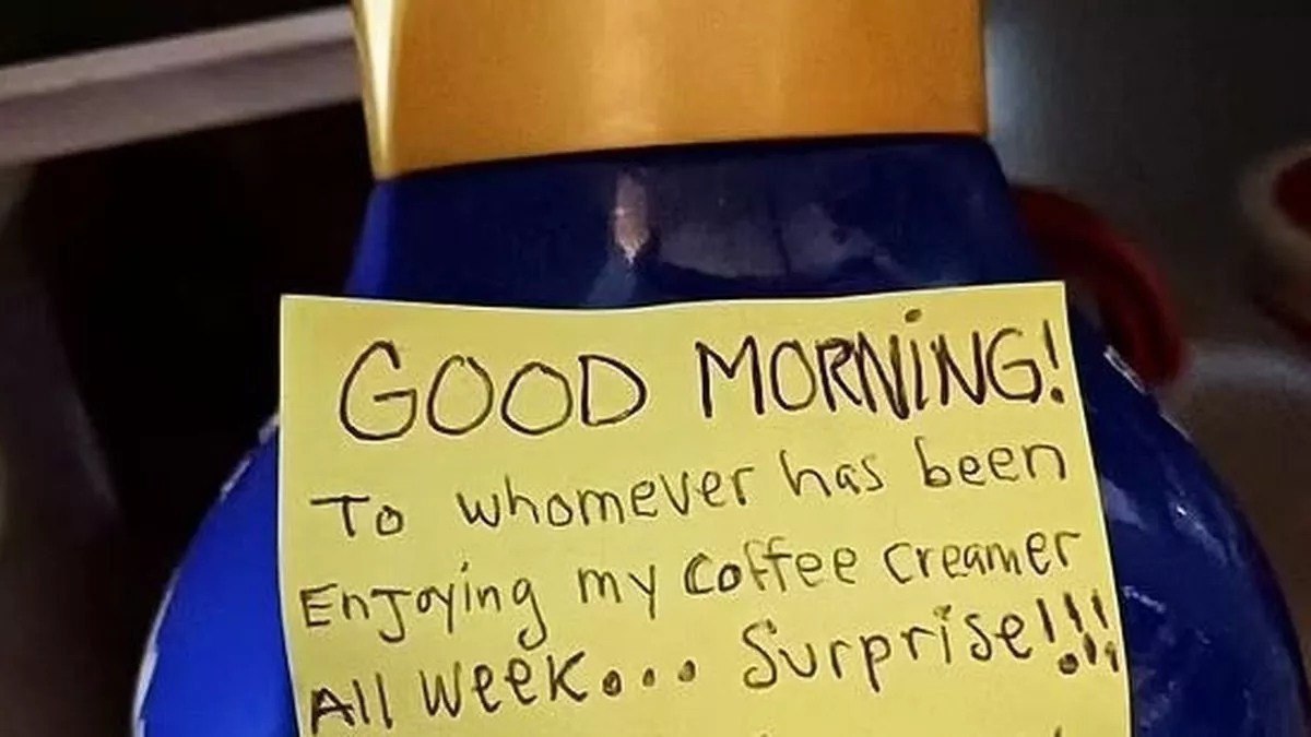Woman Got Tired Of Coworkers Stealing Her Creamer, So She Left Behind ...